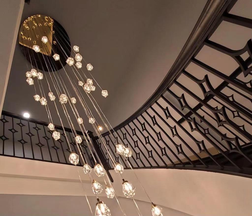 Stairwell with the Perfect Chandelier – J-Chandelier