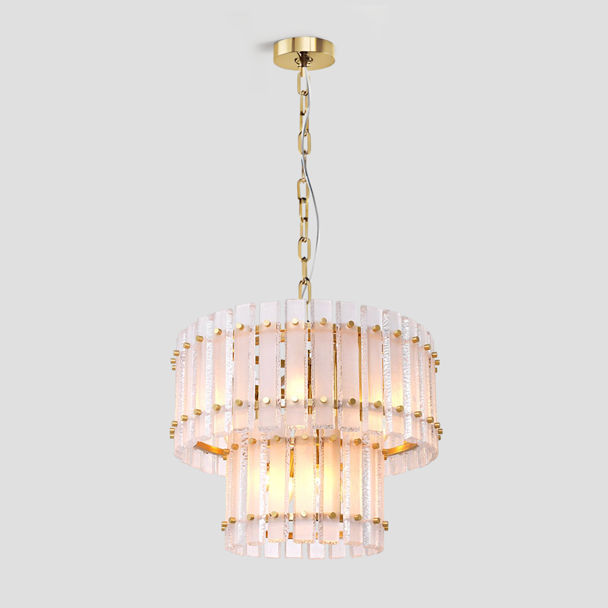 Bethel 2-Tier Glass Chandelier for All Rooms 23"