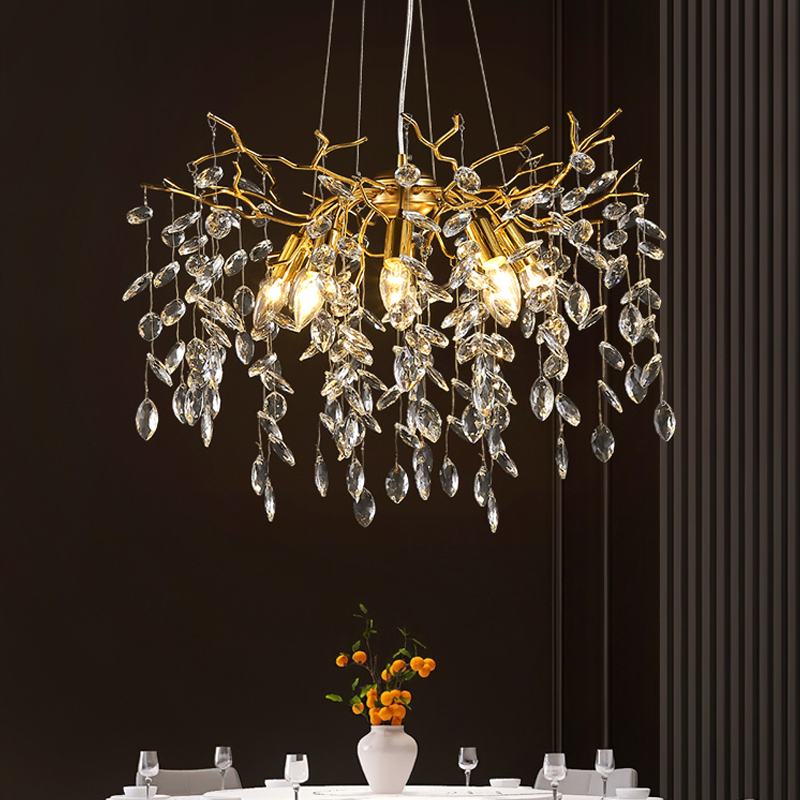 Postmodern Creative Crystal Branch Chandelier，Chandelier For Living Room